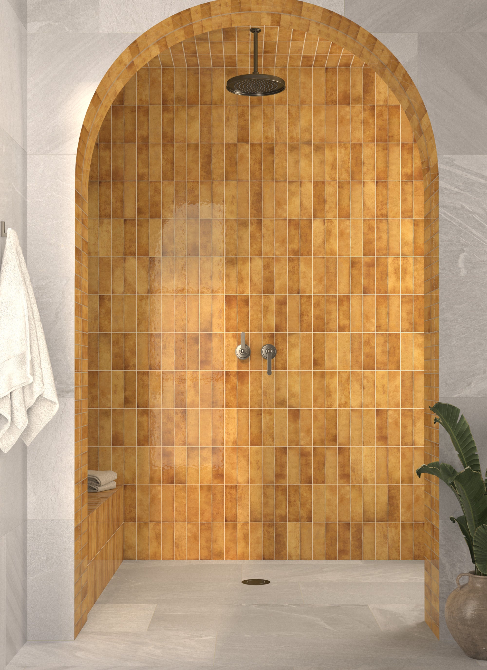 Carrelage Effet Zellige Alfar Caramelo 6,5x20 cm de Dune – Ceramisa
